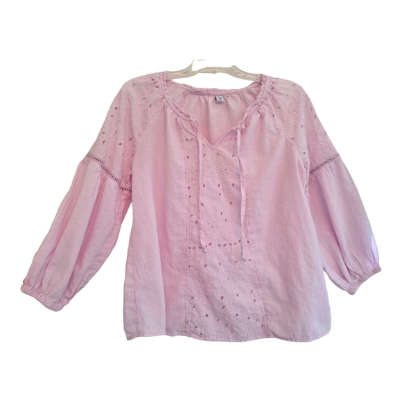 Old Navy | Tops | Old Navy Lilac Peasant Blouse Poet Top Cotton Balloon ...